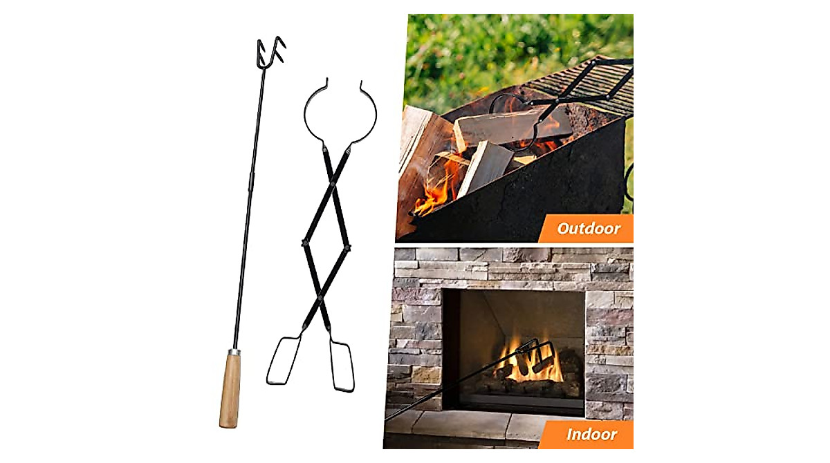 Hydream Fire Pit Poker & Log Grabber Set for Safe Outdoor Fires