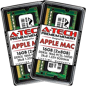 A-Tech 16GB (2x8GB) RAM for Apple iMac Late 2015 27 inch Retina 5K | DDR3L 1866MHz / 1867MHz PC3L-14900 1.35V 204-Pin SODIMM Memory Upgrade Kit