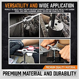 HORUSDY 40-Piece SAE Tap and Die Set, Inch Sizes for Coarse and Fine Threads Tool with Storage Case