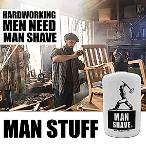 Man Shave Men's Shaving Cream | All Natural Shave Cream for Men with Shea Butter, Aloe Vera Gel and Sweet Almond Oil | Ultra Thick for Razor Burn Protection | Shaving Gift by Man Stuff