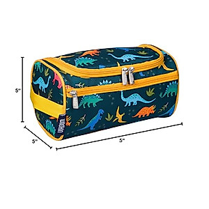 Wildkin Toiletry Bag for Boys, Girls, and Adults, Toiletry Bags Measures 9.5 x 5 x 5 Inches, Multifunctional, Spacious & Ideal Sized for Weekend or Overnight Travel Bag, BPA-free (Jurassic Dinosaurs)
