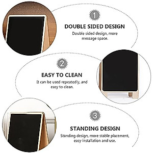 3pcs Message Board Wooden Memo Boards Wooden Display Boards Wooden Wooden Billborads Wooden Blackborads Wooden Writing Boards Standing Blackboards Wooden Writing Borads