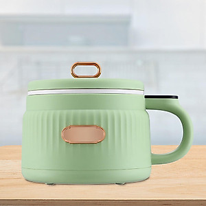 IEUDNS Small Rice Cooker 1.6L Noodle Cooker Keep Warm Portable Electric Pot Nonstick for 1-2 People Camping Cooking Soup Oatmeal, Green