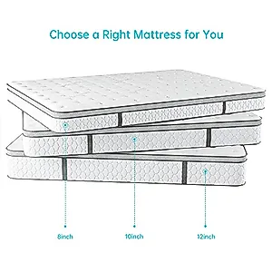 Serweet 10 Inch Memory Foam Hybrid Full Mattress - 5-Zone Pocket Innersprings Motion Isolation - Heavier Coils for Durable Support -Pressure Relieving - Medium Firm - Made in North America