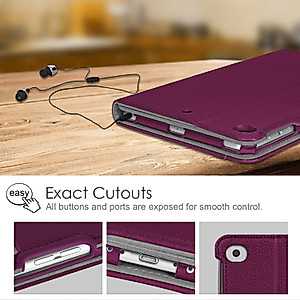 Fintie Case for iPad Mini 4 - [Corner Protection] Multi-Angle Viewing Folio Smart Stand Protective Cover with Pocket, Auto Wake/Sleep, Compatible with iPad Mini 5th Gen 2019 (Purple)