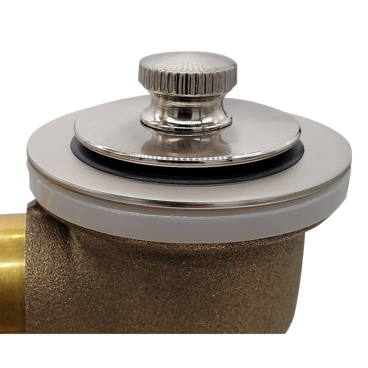 Westbrass Twist & Close 1-3/8" NPSM Fine Thread Bath Drain, Stainless Steel, D331-F-20