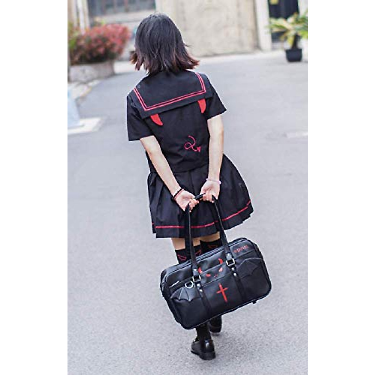 GK-O Japanese Lolita PU Leather Handbag Kawaii Devil Gothic Shoulder Bag School Bag Messenger Bags