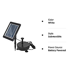 COODIA 660GPH Submersible Pump Pond Fountain with Inside Filter and RGB Colorful LED Light, Multiple Water Fountain Spray Nozzles Kit for Garden PondIndoor and Outdoor Landscape (SOLAER POWERED)