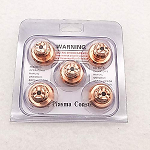 5PCS Air Plasma Cutter Nozzles Tips Electrode Cap Cutting Consumables for Cutting Torch