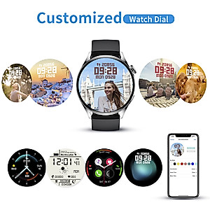 Luoba Smart Watch for Men,Call Receive/Dial Smartwatch for Android & iOS,Activity Fitness Tracker with Heart Rate,Sleep Monitor Step Calorie Touch Screen Men Women Digital Fitness Watch (Black)