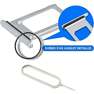 MMOBIEL SIM Card Slot Tray Holder Replacement Compatible with iPhone XR - 6.1 inch - 2018 - Incl. Rubber Gasket and Sim Pin - White