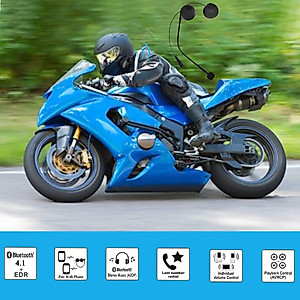Motorcycle Helmet Wireless Bluetooth Headset Headphones for Helmets Wireless Headphones with Microphone Sound System for Motorcycle 0.27 inches Silm