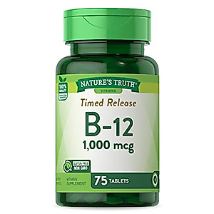 B12 Vitamin Supplement | 1000 mcg | 75 Timed Release Tablets | Non-GMO & Gluten Free | Nature's Truth