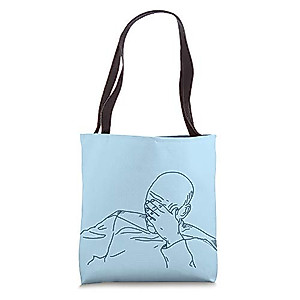 Star Trek: The Next Generation Picard Face Palm Line Art Tote Bag