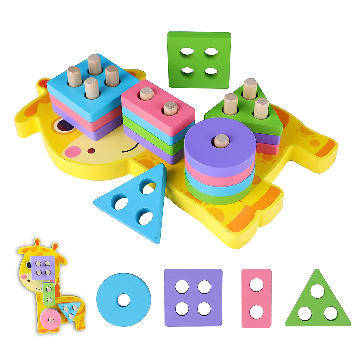 POLKRANE Busy Board with LED Light,Montessori Toys with Toggle Switch,Travel Toys and Wooden Toy for Educational Toddler Activities for 1 2 3 4 Year Old Boys & Girls (Polkrane Pad)