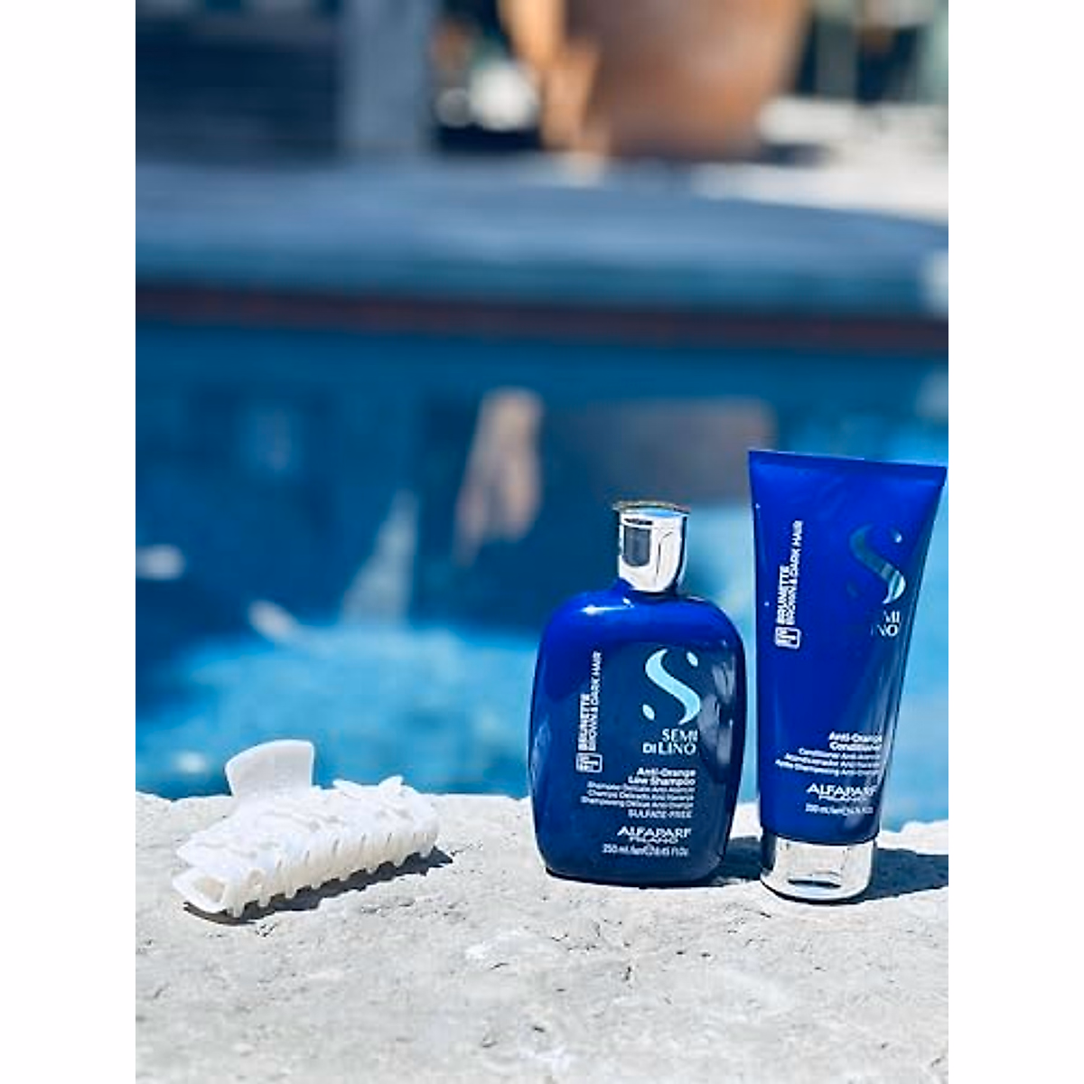 Alfaparf Milano Semi Di Lino Anti Orange Blue Conditioner Brown, Chestnut & Dark Hair - Color Safe Conditioner for Damaged Hair - Sulfate & Paraffin Free (6.76 oz / 200 ml)