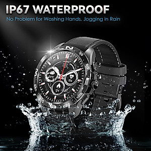 Smart Watch for Men Call Receive/Dial 1.32" HD Full Touch Screen Sports Smartwatch Compatible with iPhone Android Phone Waterproof Fitness Tracker with Bluetooth Calling Heart Rate Sleep Monitor