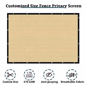 Shade&Beyond 4' x 25' Privacy Screen Fence Sand Heavy Duty 170 GSM Sand Fencing Mesh Shade Net Cover for Wall Garden Yard Backyard Indoor Outdoor Home Decoration FR01-F, Sand