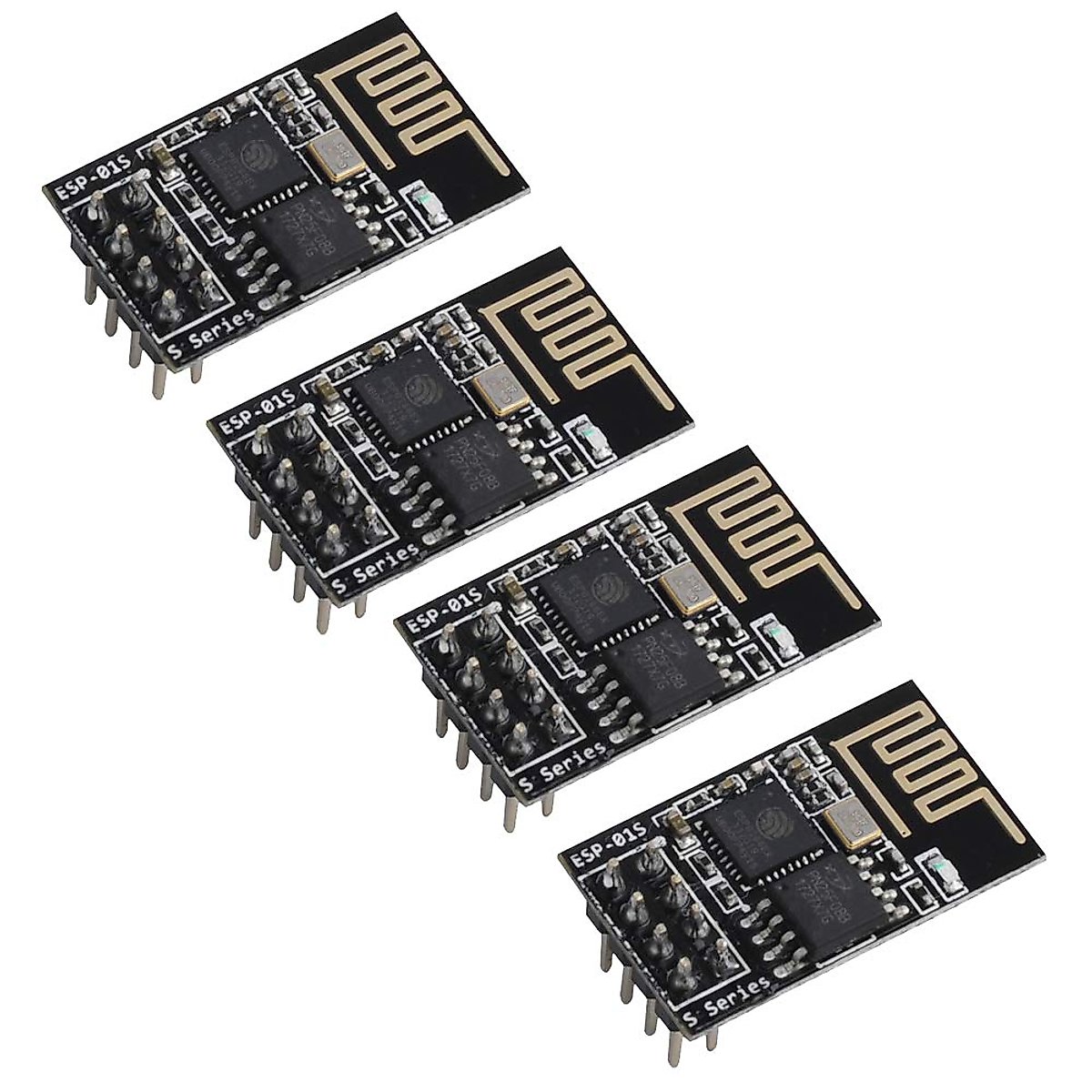 Stemedu ESP8266 Test Board Code Burner Flash Downloader ESP8266 ESP-01S Serial WiFi Wireless Transceiver Module for Fixture Board (Pack of 5pcs)