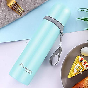 Thermos cup Coffee Thermos Bottle Coffee mugstainless steel cup Vacuum insulated cup Keep Drinks Hot or Cold (Aqua-Blue)