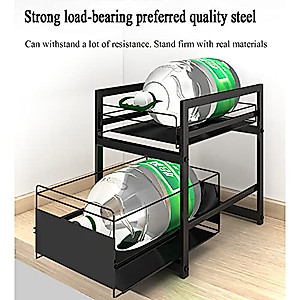 LEAYAN Under Sink Storage Rack, 2 Tier Under Cabinet Storage Rack for Laundry Kitchen Bathroom Under Sink Organizer Under Sink Rack Shelf, White 40x20x35cm