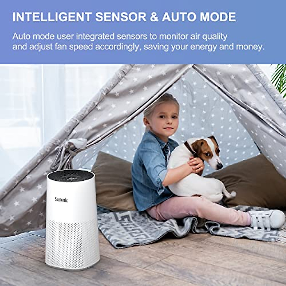 Air Purifier for Large Room, H13 HEPA Air Filter Cleaner for Bedroom, Covers up to 1000 sq ft, Auto whole Home Air Purifier Cleaner, Quiet Room Air Filters