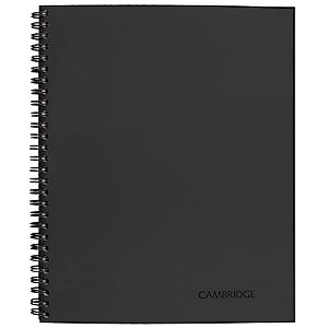 Cambridge Limited Business Spiral Notebook, 8-1/2" x 11", Legal Ruled, 80 Sheets, QuickNotes Planner, Gray (06066)