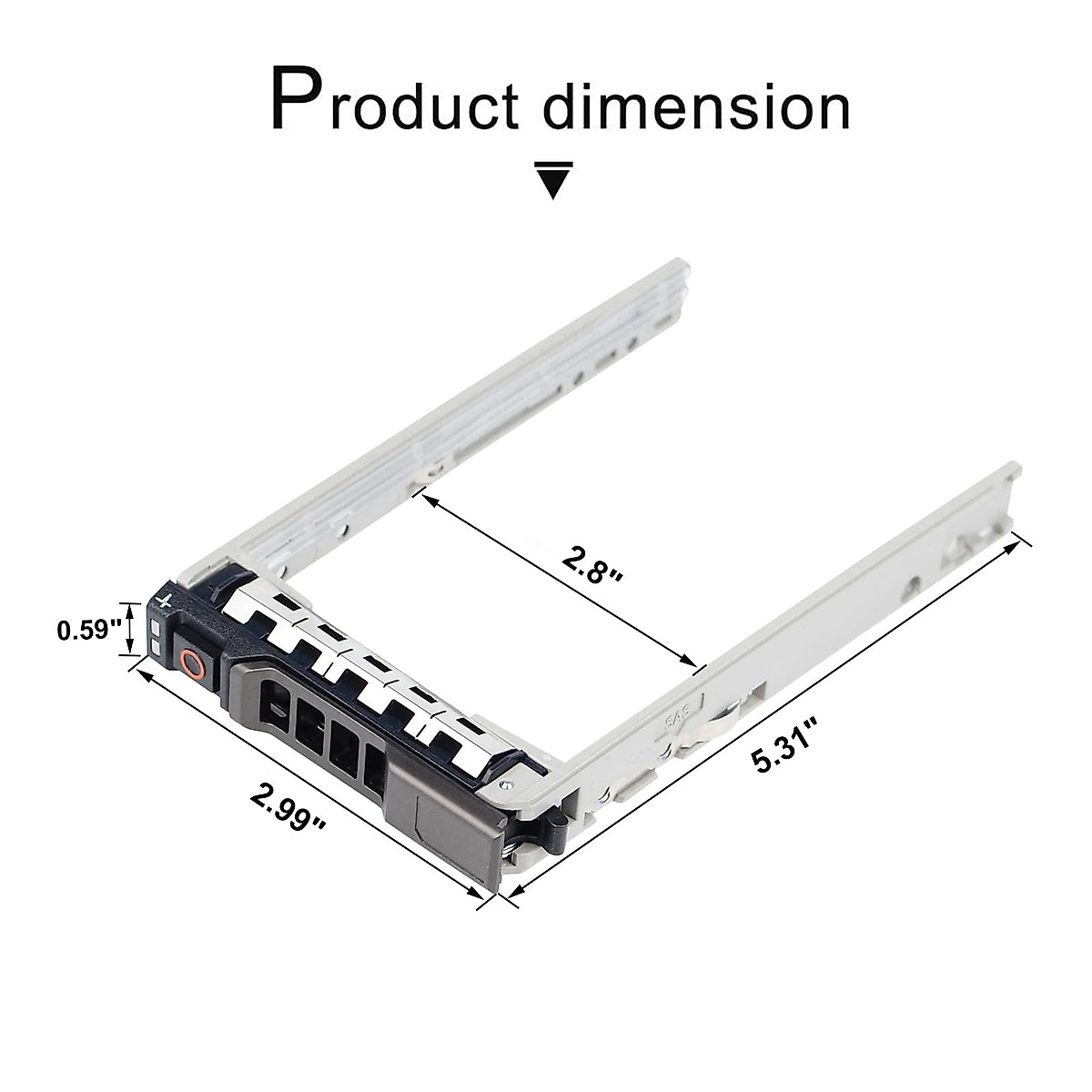 Hard Drive Caddy 8FKXC 08FKXC Hard Drive Bracket 2.5" SSD Mounting SAS SATA Caddy Compatible for Dell PowerEdge R630 R730 R730XD T630 R430 T430 PowerVault MD1420 MD3420 Series
