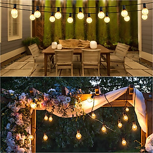 Outdoor String Lights 100FT(50*2Pack) with 52 Bulbs led outdoor string lights for Waterproof, G40 Outdoor Strings Light Connectable Commercial Patio Hanging Lights for House Backyard Balcony Party