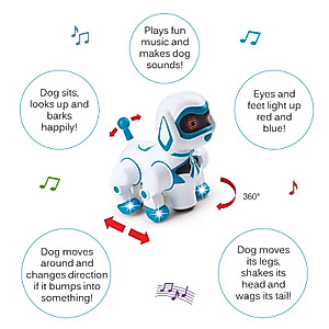 Vokodo Pet Robotic Dog Interactive Kids Toy Puppy Walks Barks Sits With Lights And Music Friendly Electronic Robot Companion Bump And Go Action Play Great Gift For Preschool Children Boy Girl Toddlers