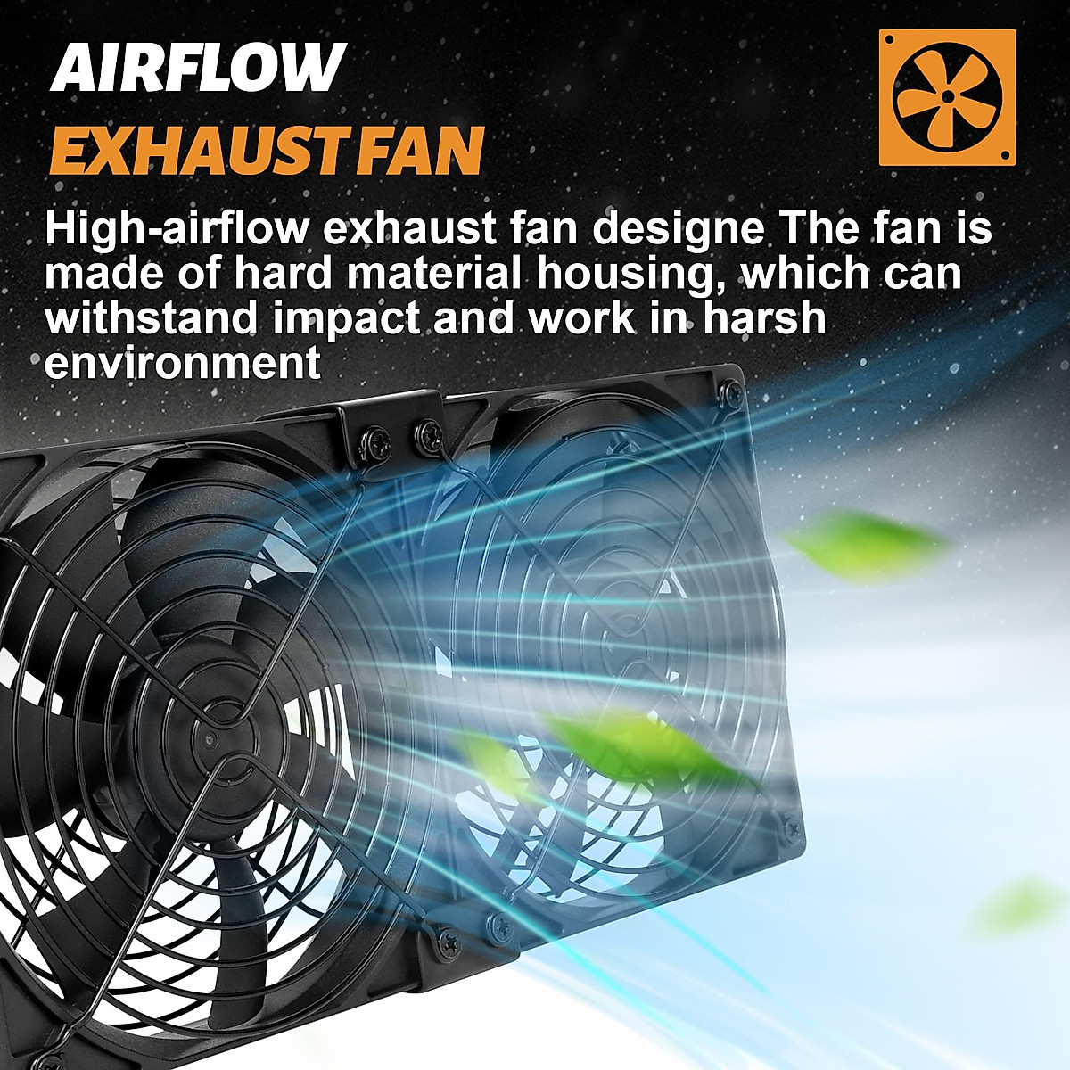 Solar Fan, 15W Solar Powered Fan with 14ft Wire and Dual Brushless Fans, Waterproof Panel with Solar Exhaust Fan for Greenhouse, Pet Houses, Outside.……