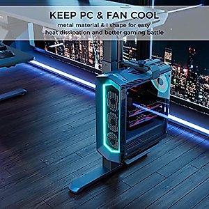 EUREKA ERGONOMIC CPU Holder Under Desk Mount, Computer Tower Holder 360° Swivel Height & Width Adjustable, Holds up to 44 lbs, Fits Most Computer Tower, Black