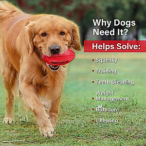 Kseroo Dog Toys for Aggressive Chewers Large Breed, Dog Squeaky Toys for Large Medium Aggressive Chewers Dog Chew Toys, Football Rubber Tough Dog Toy Safe Puppy Teething Chew Toy Birthday