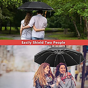 Tegzid Windproof-Travel Compact ANTI REBOUND Umbrellas for Rain,Automatic-Folding and Portable,Small and Strong Umbrella Perfect for Car,Backpack,Purse...