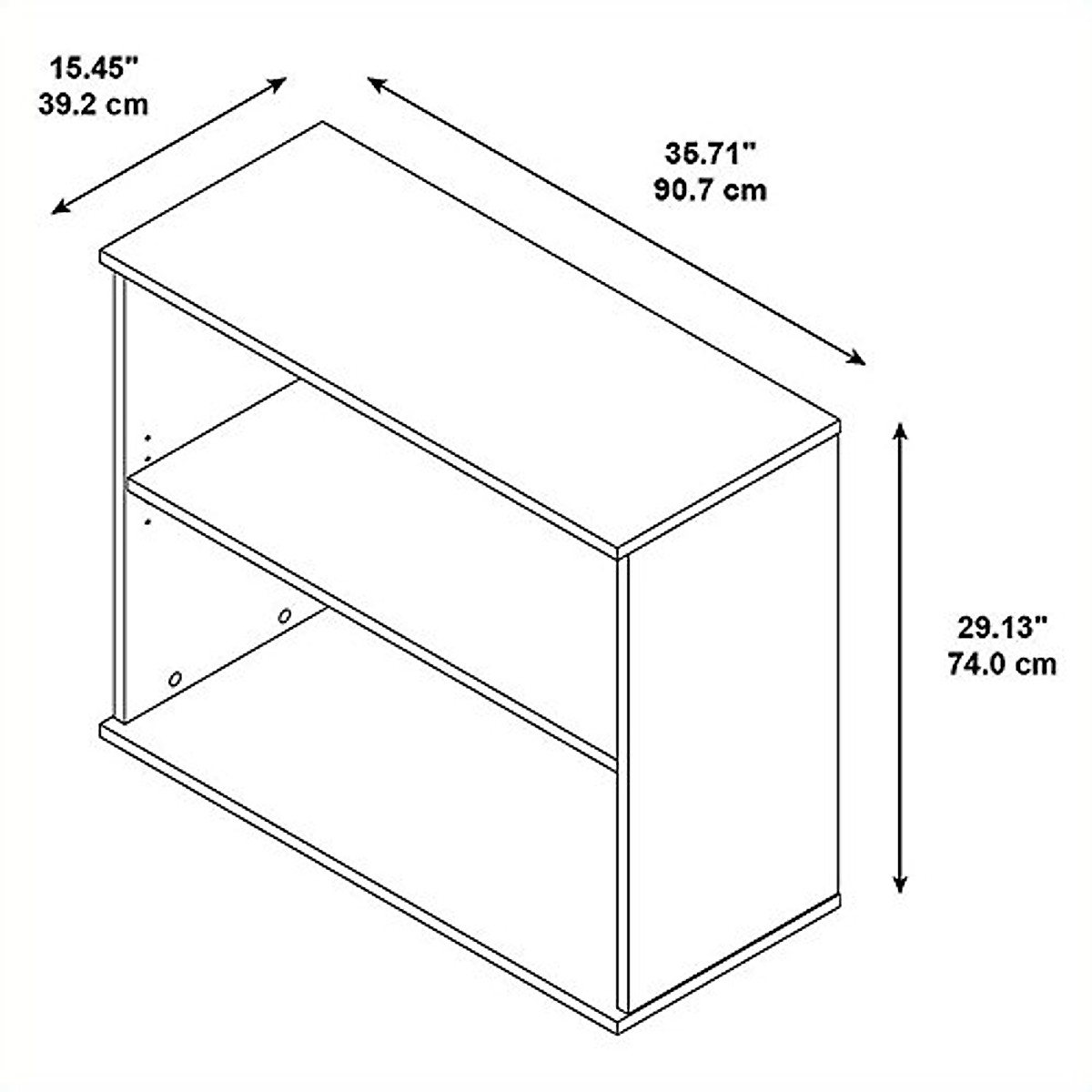 Bush Business Furniture 30H 2 Shelf Bookcase in Hansen Cherry