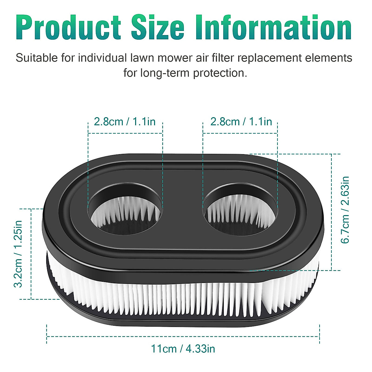 ARyee 593260 798452 Lawn Mower Air Filter, Air Cleaner Replacement Filters for 4247 5432 5432K 09P00 09P702 550E 500EX 550EX 625 575EX Air Filter Mower Series Engine Accessories