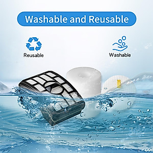 Amyehouse Hepa Foam & Felt Filter Brushroll Replacement Kit for Shark Rotator Professional Lift-away DuoClean Vacuum ZU780 ZU782 ZU785, Replaces Part # 1395FC831 & Xff500 & Xhf500