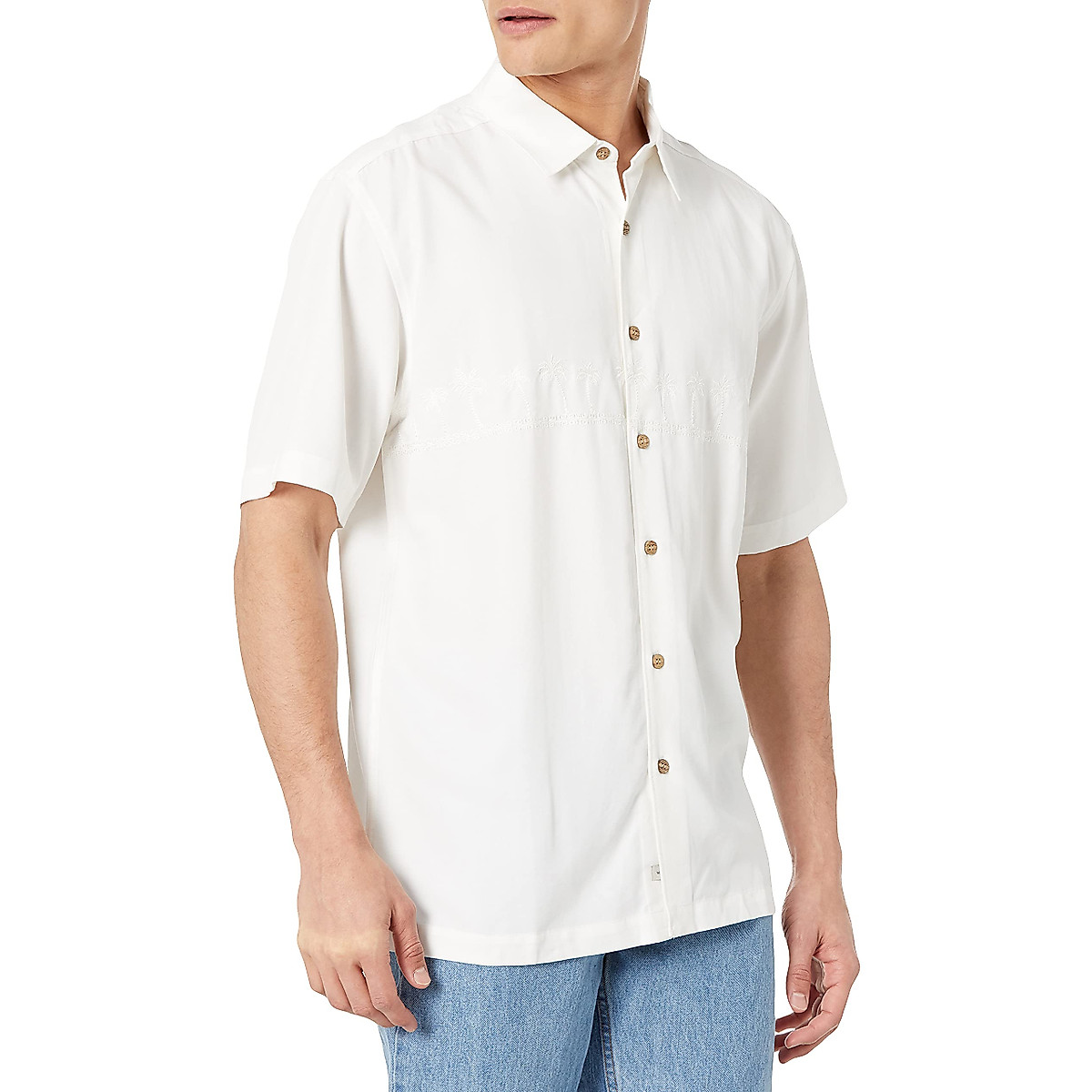 Quiksilver mens Tahiti Palms 4 Button Down Shirt, White, XX-Large US