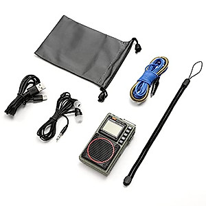 Raddy RF75A APP Control Shortwave Radio, Portable AM/FM/VHF/SW/WB Receiver with Bluetooth, Pocket Radio Rechargeable w/ 9.85 Ft Wire Antenna