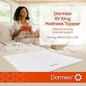 Dormeo RV King Mattress Topper - Relieving Octaspring Technology Mattress Topper - RV King Mattress Topper, Cooling Mattress Topper - 3 inch Mattress Topper King - RV King Mattress Toppers