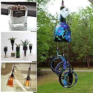 Glass Bottle Cutter, Fixm Square & Round Bottle Cutting Machine, Wine Bottles and Beer Bottles Cutter Tool with Accessories Tool Kit（Upgrade Version）