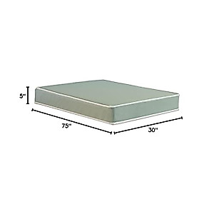 Mayton, 5-Inch Vinyl Mattress Tight Top Double Sided Medium Firm Waterproof, 75" x 30", Green