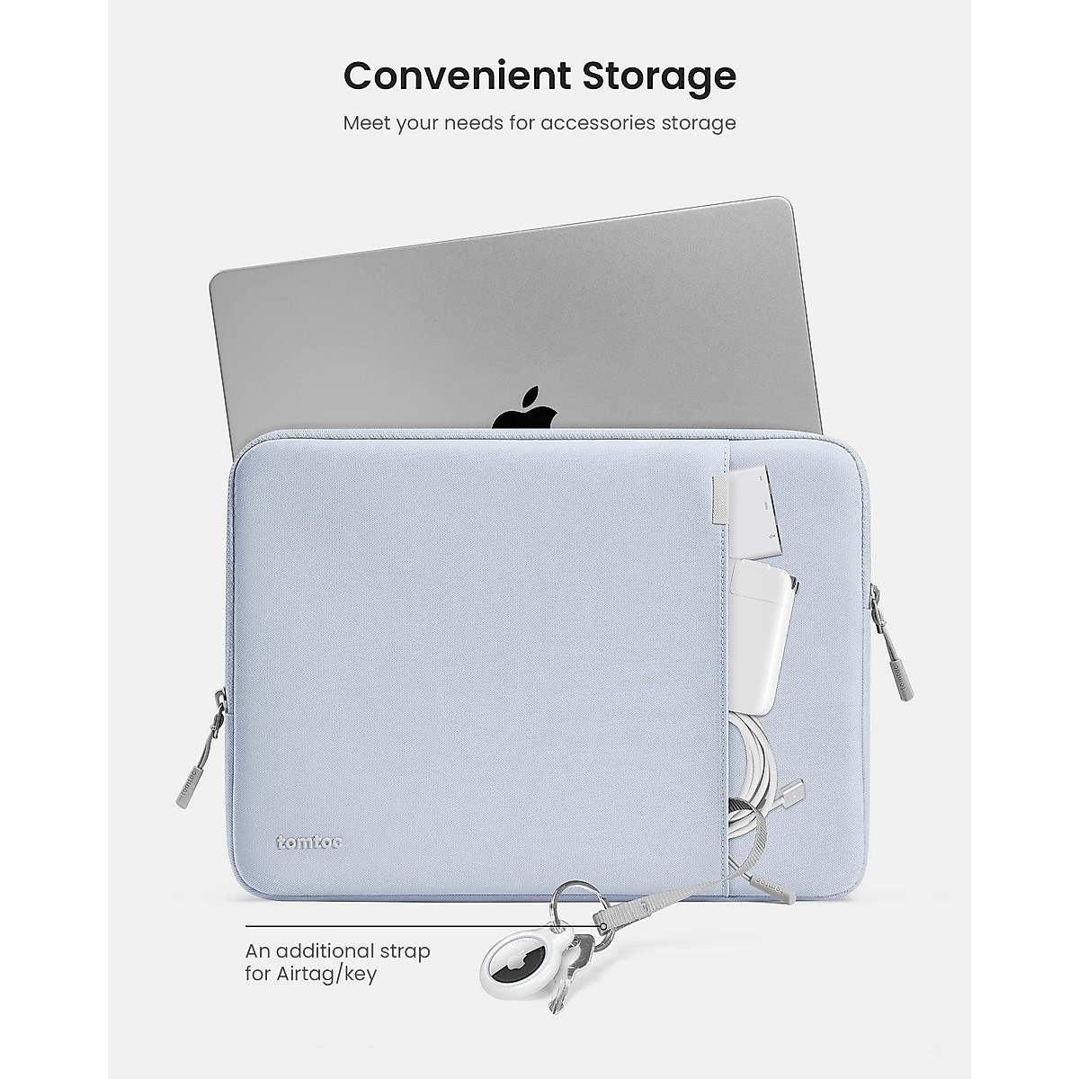 tomtoc 360° Protective Laptop Sleeve for 13-inch New MacBook Air M4/A3240 2025, M3/A3113, M2/A2681 M1/A2337 A2179 A1932, 13-inch MacBook Pro M2/A2686 M1/A2338, Water-Resistant Computer Case Bag