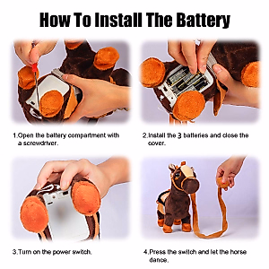 Smalody Plush Interactive Toy, Animated Walking Pony Electronic Pet Horse with Leash Pony Robot Plush Stuffed Animal Toys for Boys & Girls Kids (Black)