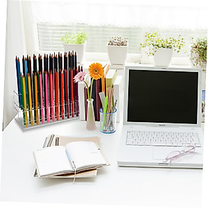 DOITOOL 48 Hole Acrylic Pen Holder,Paint Brush Holder Marker Storage Rack Pencil Holder,Cosmetic Brushes Organizer Stand