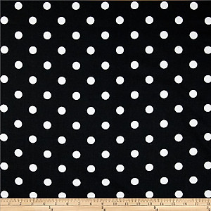 Premier Prints Polka Dot Black/White, Fabric by the Yard