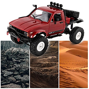 The perseids RC Crawler Offroad RC Truck WPL C14 RC Rock Crawler 4x4 1/16 Scale Remote Control Trucks, 2.4G Semi Trucks All Terrain Car RTR Hobby RC Gift for Kids and Adults