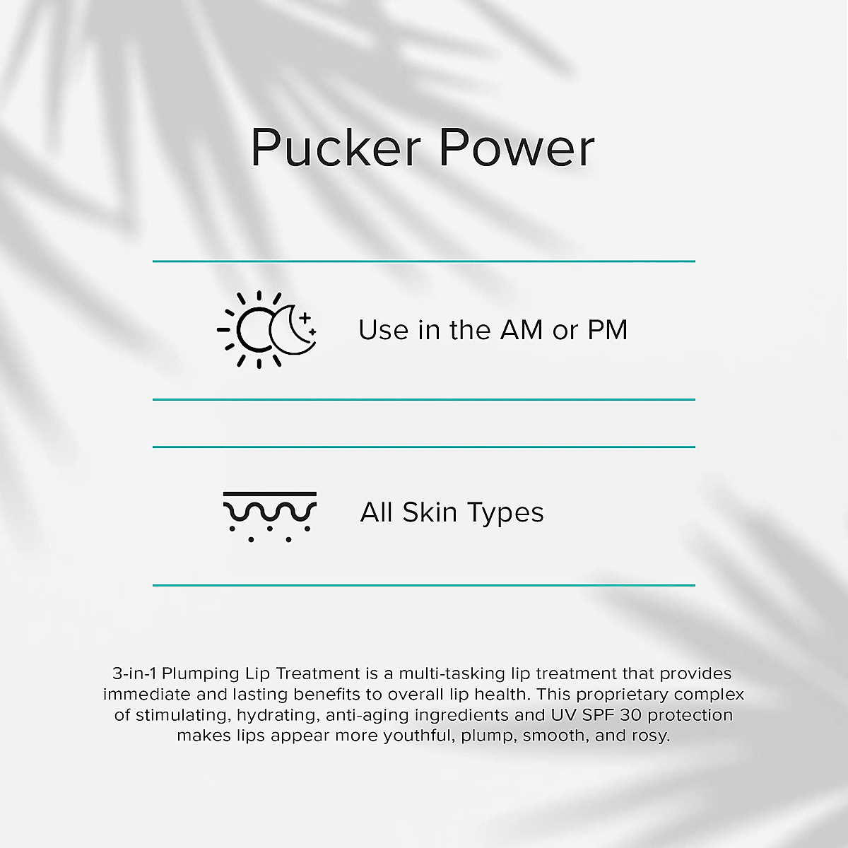 ClarityRx Pucker Power 3-in-1 Hydrating Lip Plumping Treatment, Natural Plant-Based Anti-Aging Lip Plumper with SPF 30 (4 ml)