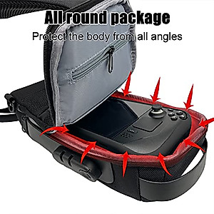 Carrying Case for Steam Deck Console & Accessories, Shockproof Hard Shell Protective Crossbody Shoulder Chest Backpack with Protective Shoulder Bag Pouch with Pockets Fit Console, Original AC Charger Adapter, Lightweight Everyday Carry Bag for Travel, Hom