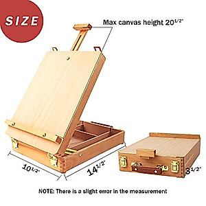 Tabletop Easel Art Easel Desktop Easel for Painting, Premium Wooden Sketchbox Easel, Desktop Painting Easel for Student Artist Beginner